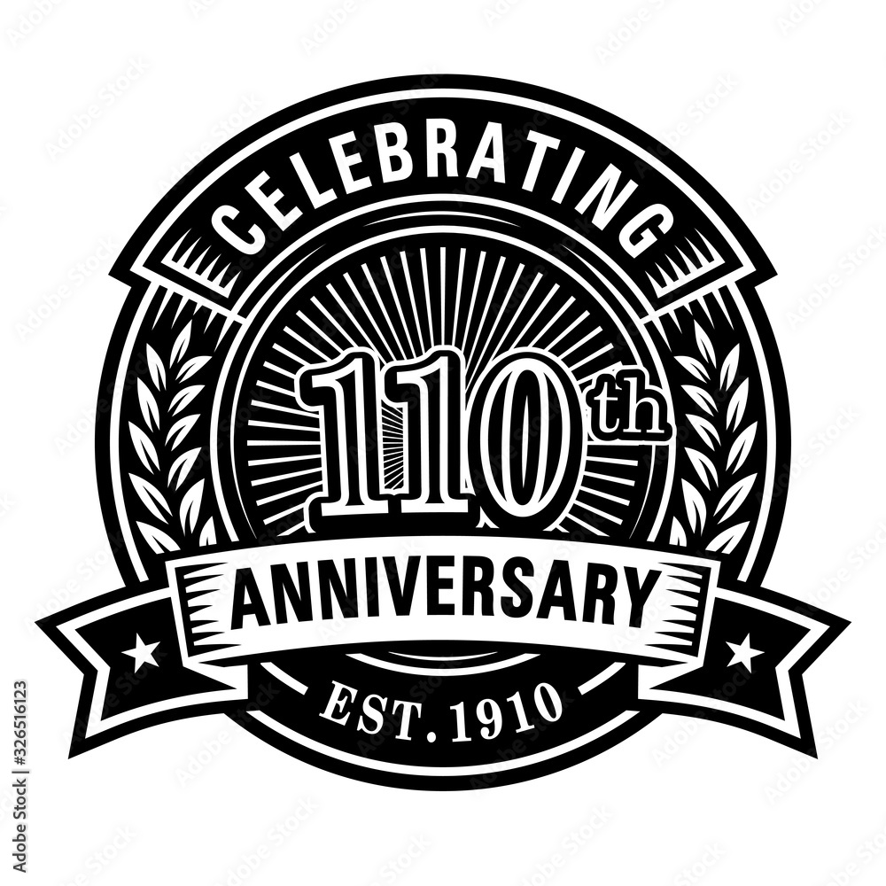 110 years of celebrations design template. 110th logo. Vector and ...
