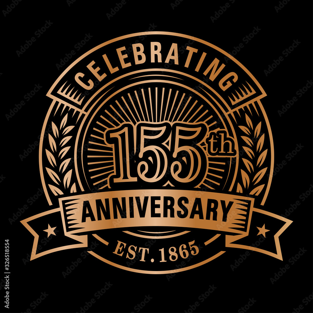 155 years of celebrations design template. 155th logo. Vector and ...