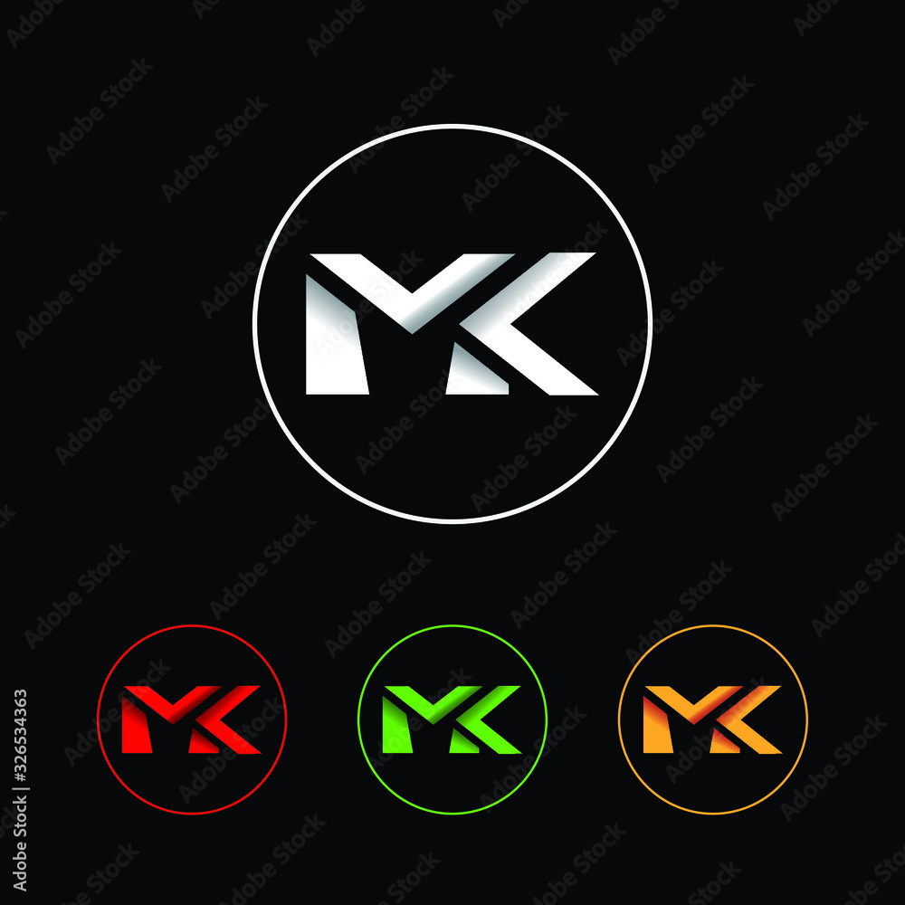 MK letter logo vector illustration symbol icon Stock Vector | Adobe Stock