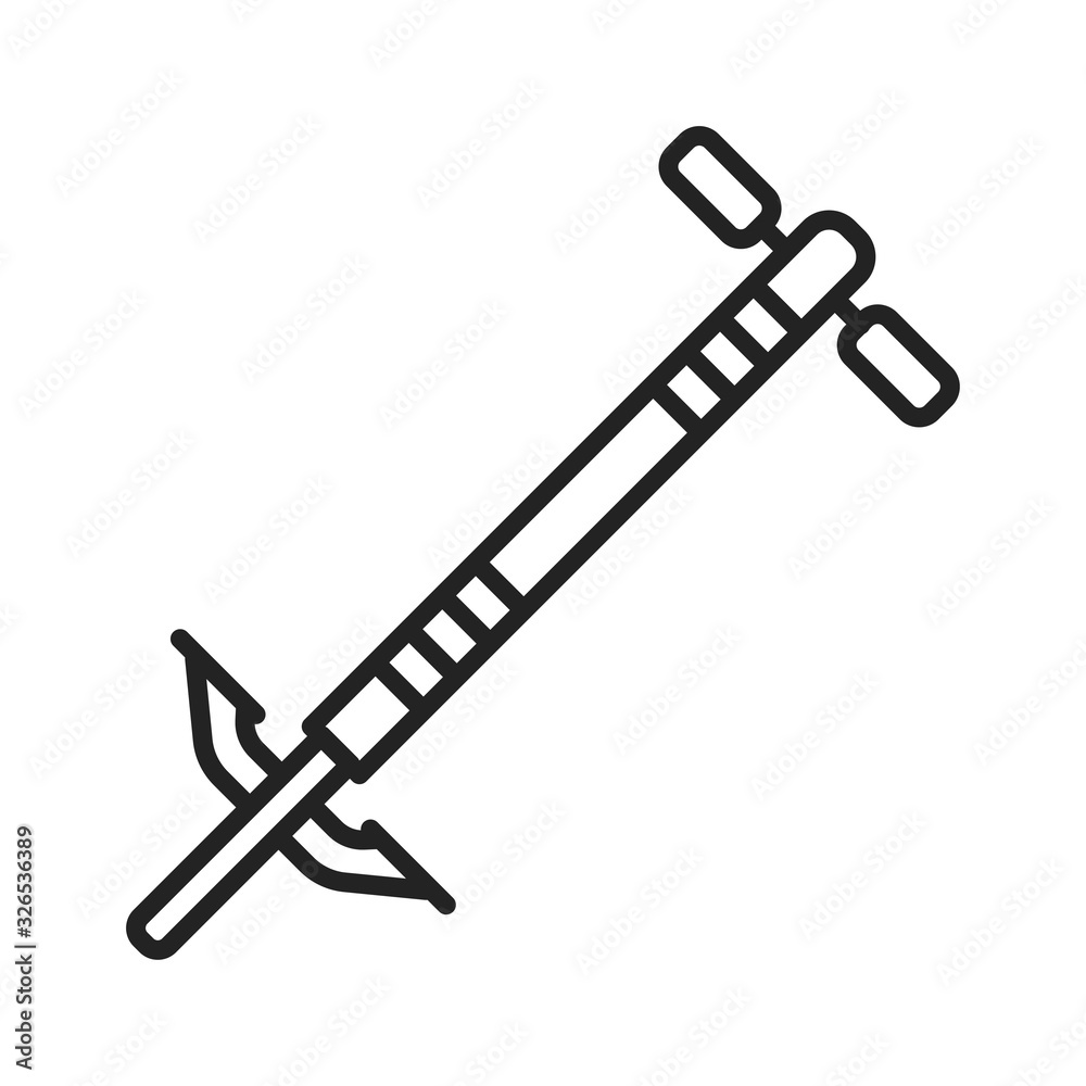 Jumper pogo stick black line icon on white background. Extreme sport ...