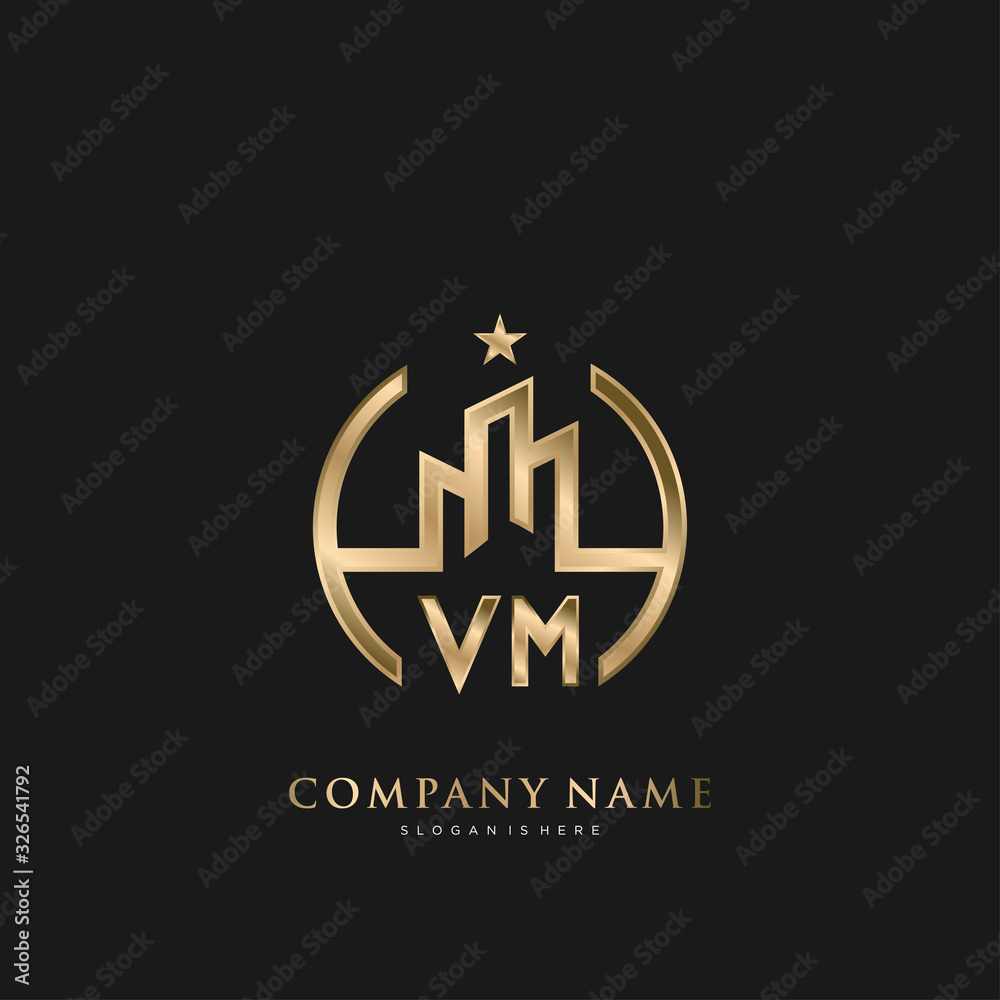 Initial Letter VM Real Estate Luxury house Logo Vector for Business ...