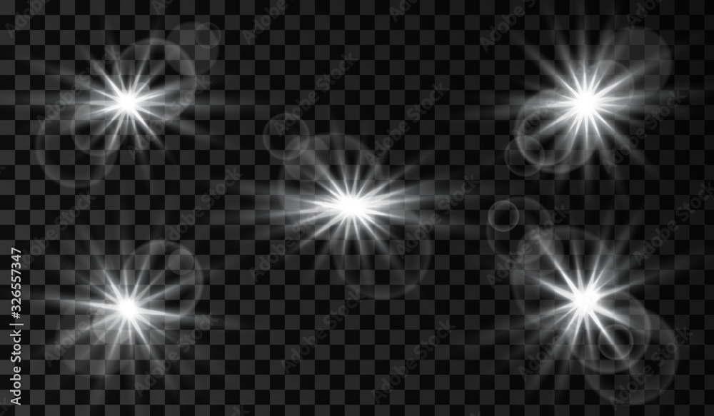 Lens flare. Light glow effect. White sparkle and glare object. Isolated ...