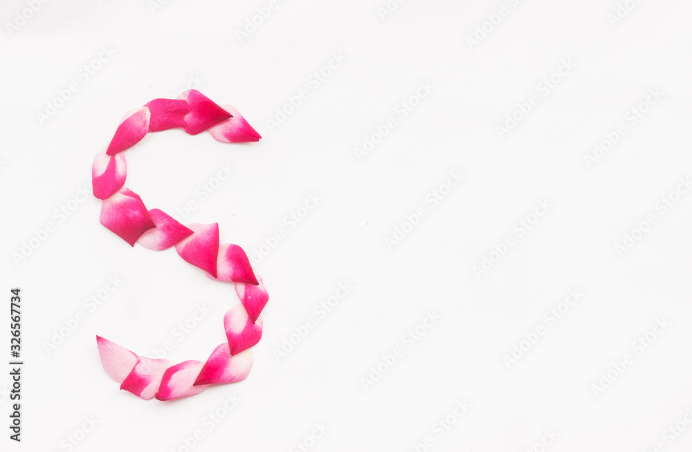 Rose petal letter S Background image, Rose Petal letters, alphabet ...