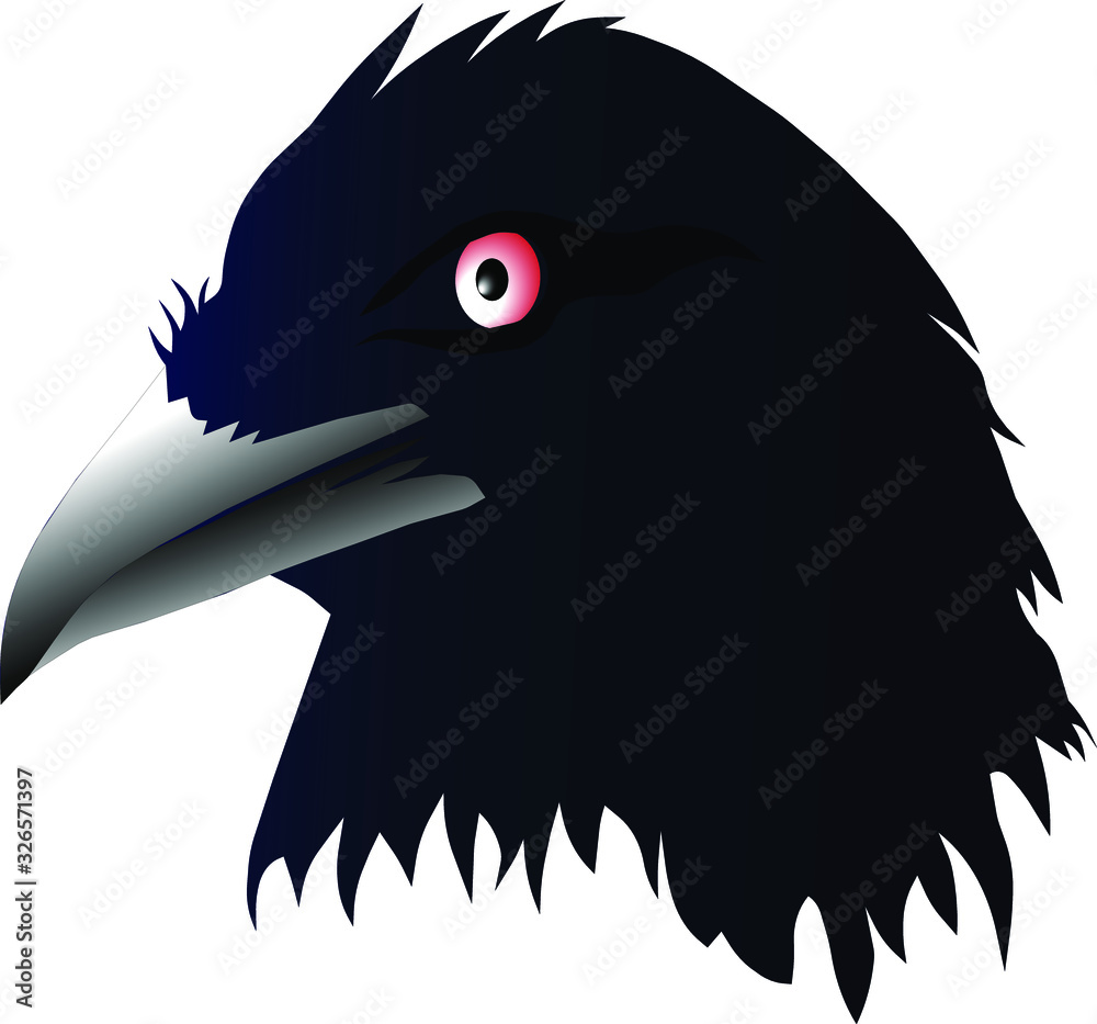 icon, raven head, vector illustration Stock Vector | Adobe Stock