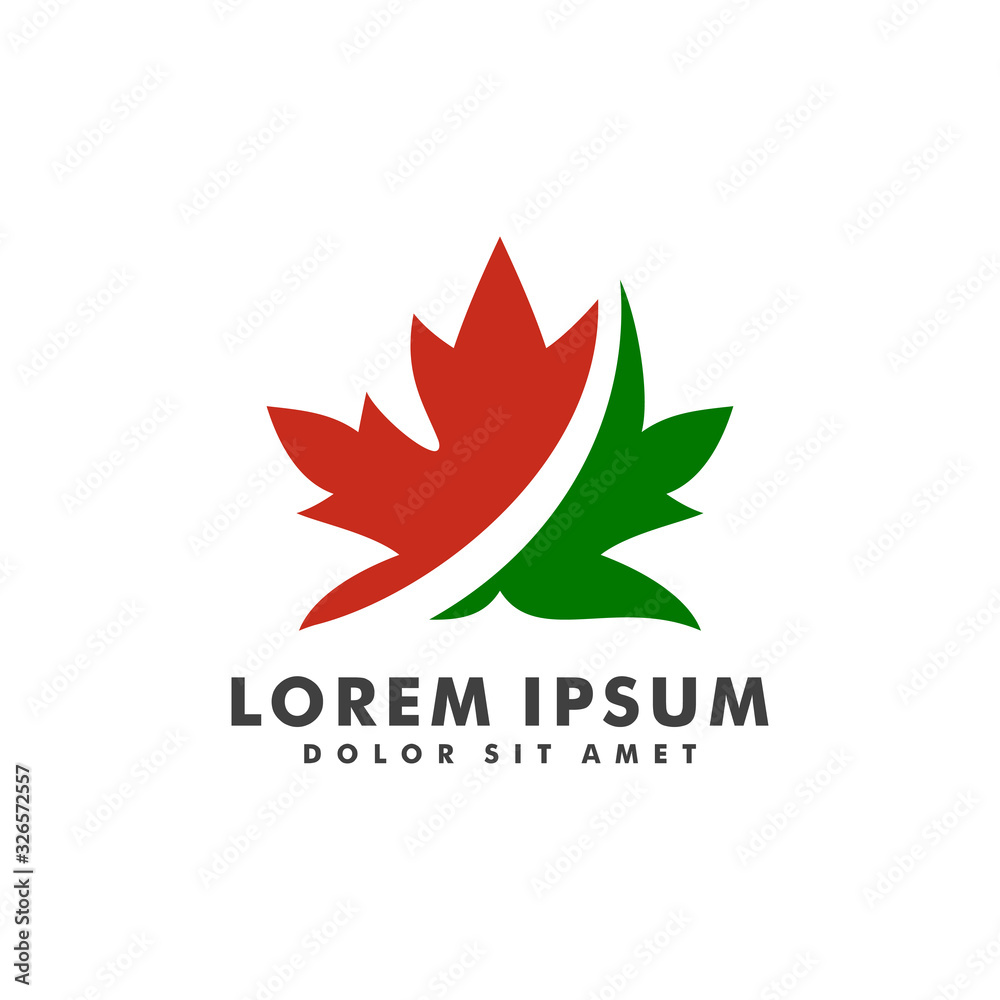 Maple leaf logo design vector illustration template Stock Vector | Adobe Stock