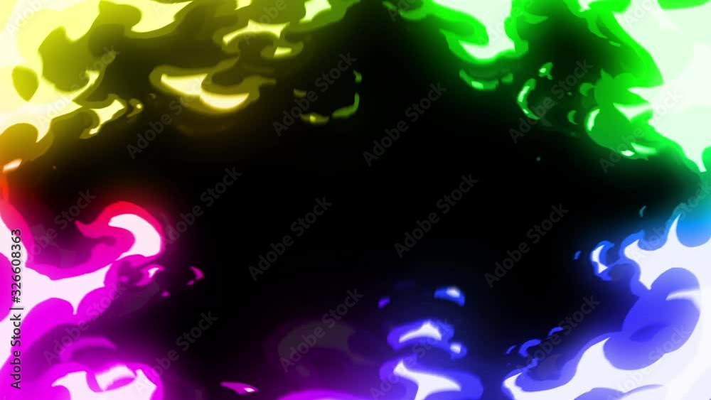 rainbow 2D fire fractal loop animation Stock Video | Adobe Stock