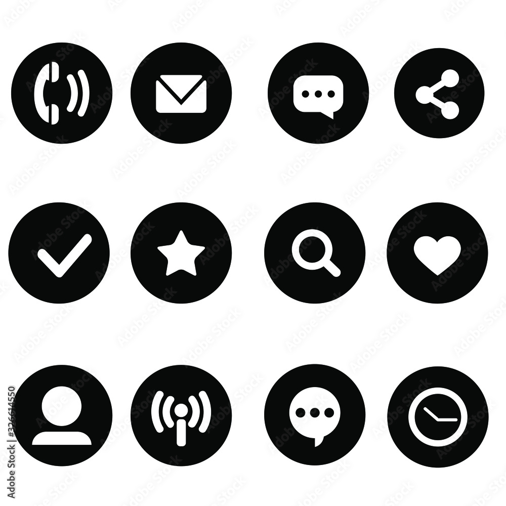 contact icon vector set. social media illustration sign collection. web ...