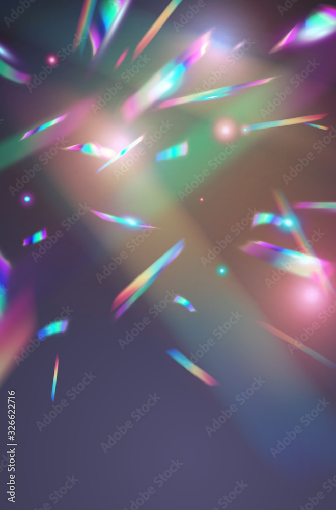 Vetor do Stock: Holographic falling confetti background. Rainbow ...