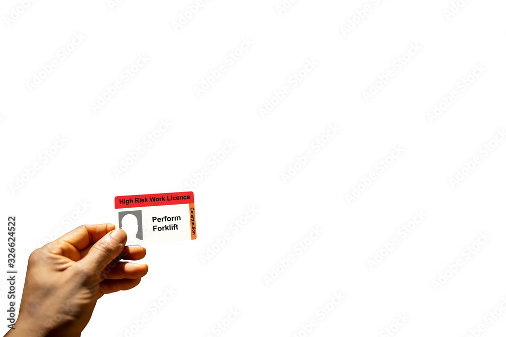 Holding clear image of construction high risk work forklift licence ...