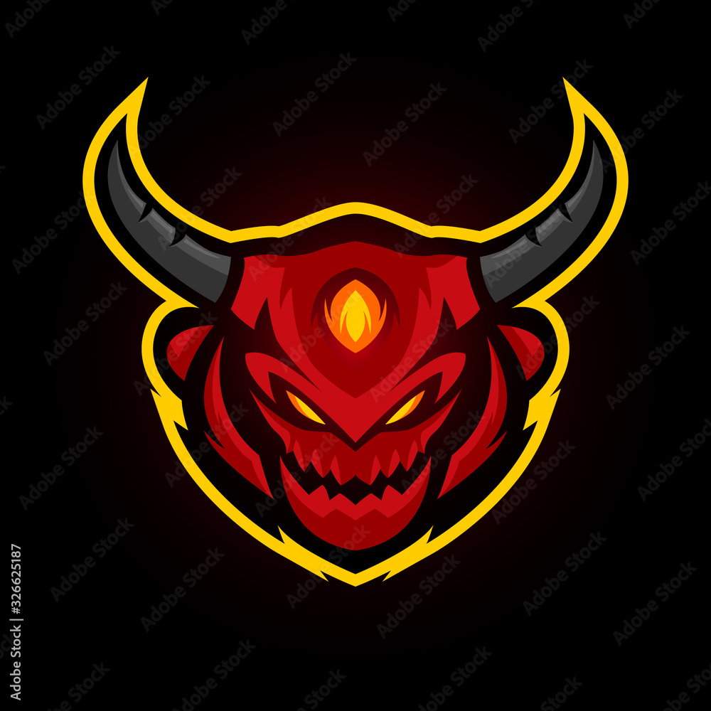 evil mascot logo vector graphic Stock Vector | Adobe Stock