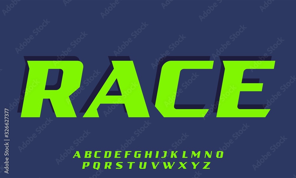 Race sporty speed type vector font set Stock Vector | Adobe Stock