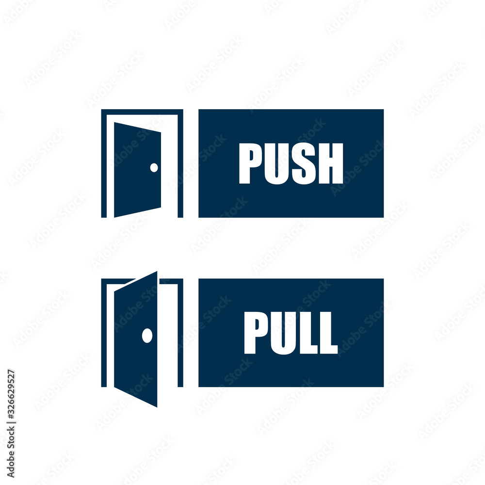 Push and Pull door sign Stock Vector | Adobe Stock