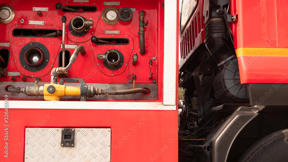 Gauge pressure and valve lever with high pressure fire safety pump on ...