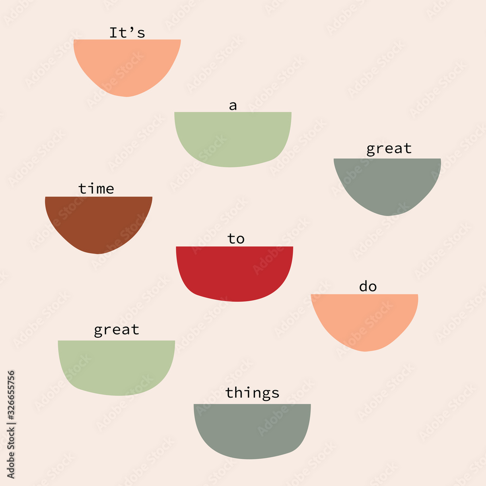 Positive affirmation on abstract background with minimal shapes in ...