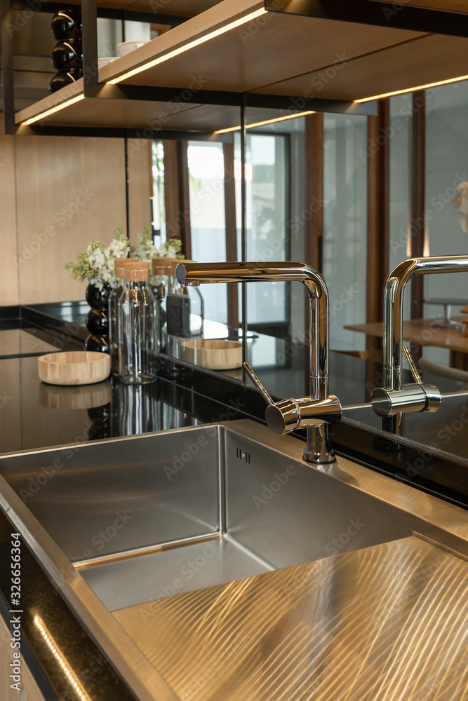 Modern faucet tap water with stainless steel interior contemporary ...