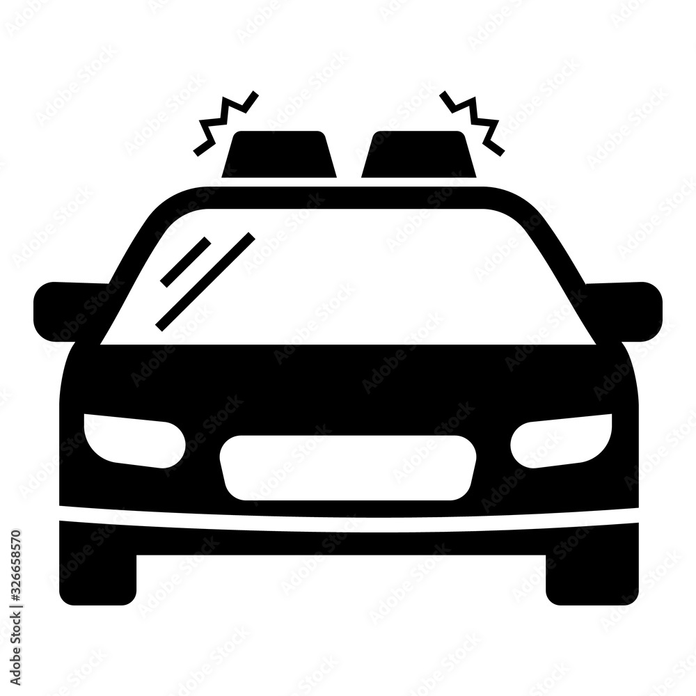 Emergency Vehicle Rumbler siren and Light Vector Icon Design, Police ...