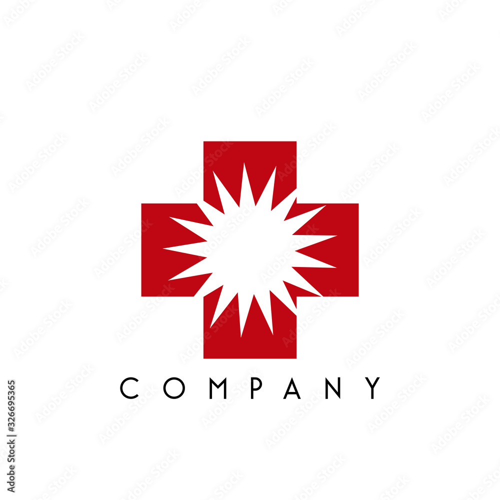 cross sun logo design vector Stock Vector | Adobe Stock