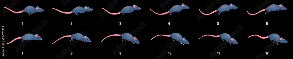 Mouse cycle animation frames, loop animation sequence sprite sheet ...