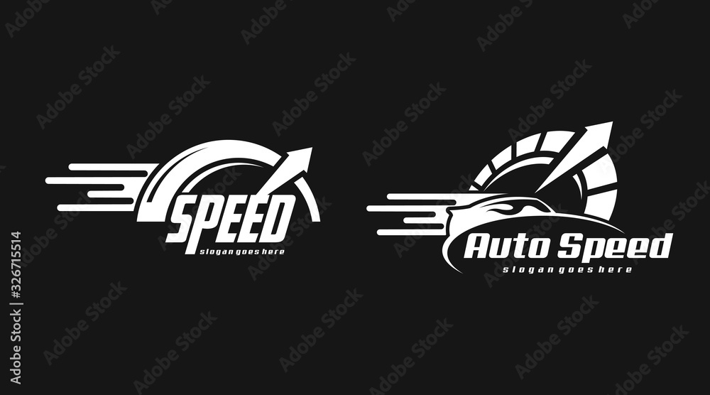Flat speed logo concept vector. Retro speed logo vector Stock Vector ...