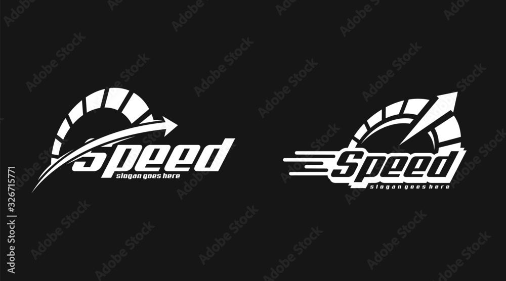 Flat speed logo concept vector. Retro speed logo vector Stock Vector ...