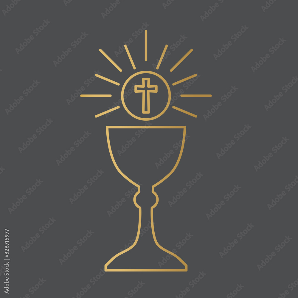 golden holy communion icon- vector illustration Stock Vector | Adobe Stock