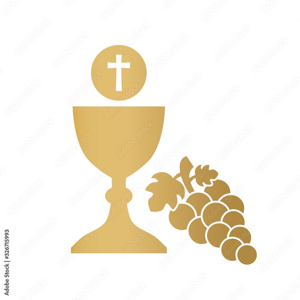 golden holy communion icon- vector illustration Stock Vector | Adobe Stock