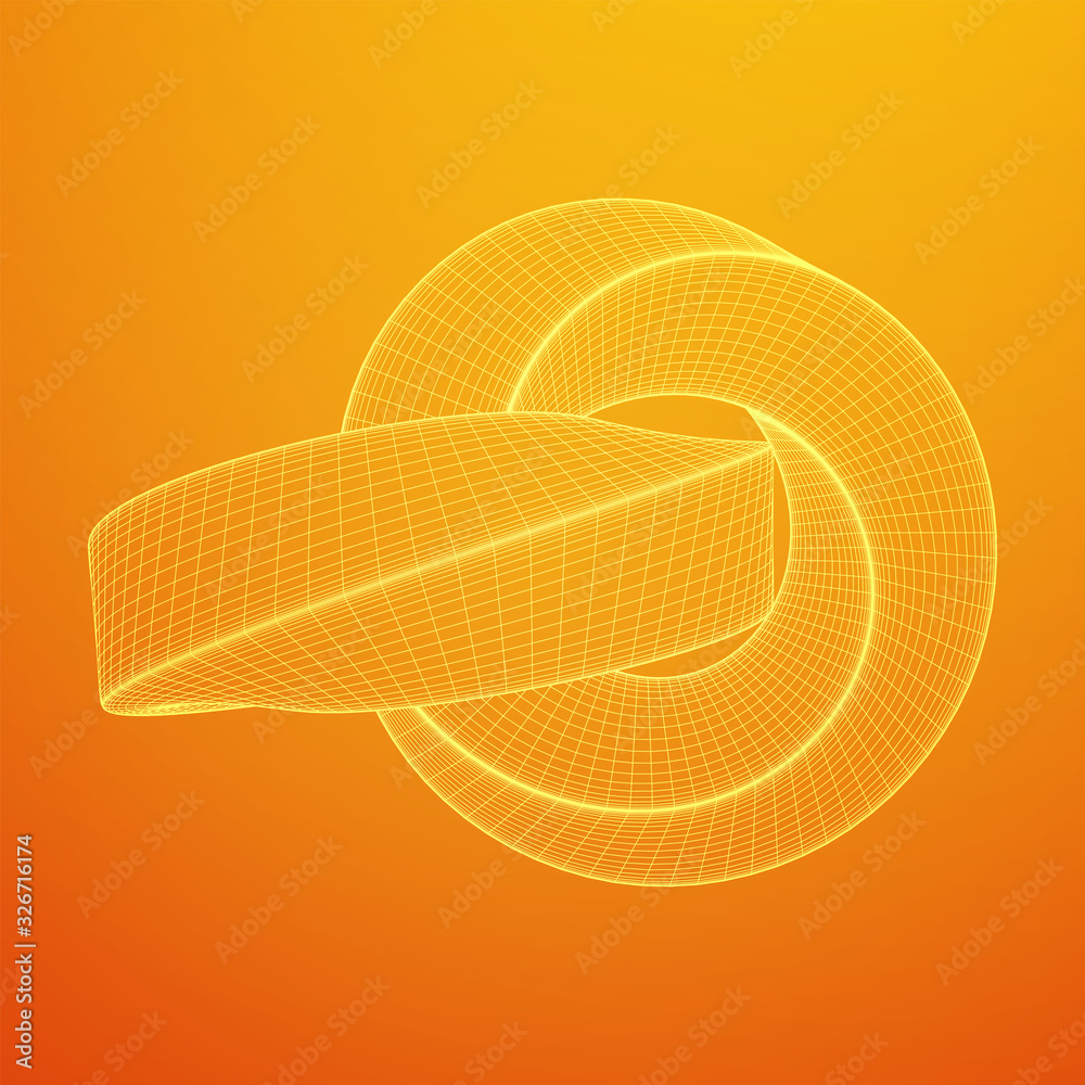 Mobius strip ring knot sacred geometry. Spatial figure with upturned ...