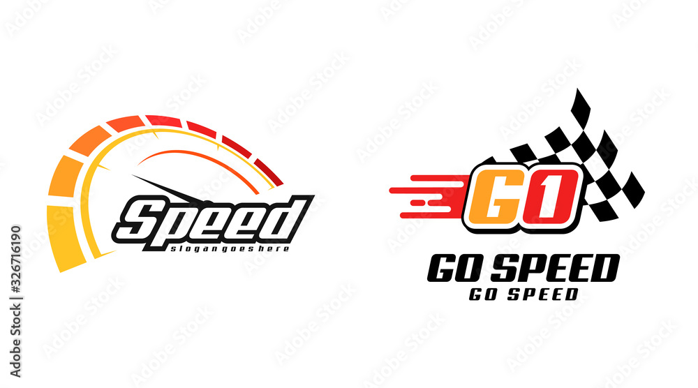 Flat speed logo concept vector. Retro speed logo vector Stock Vector ...