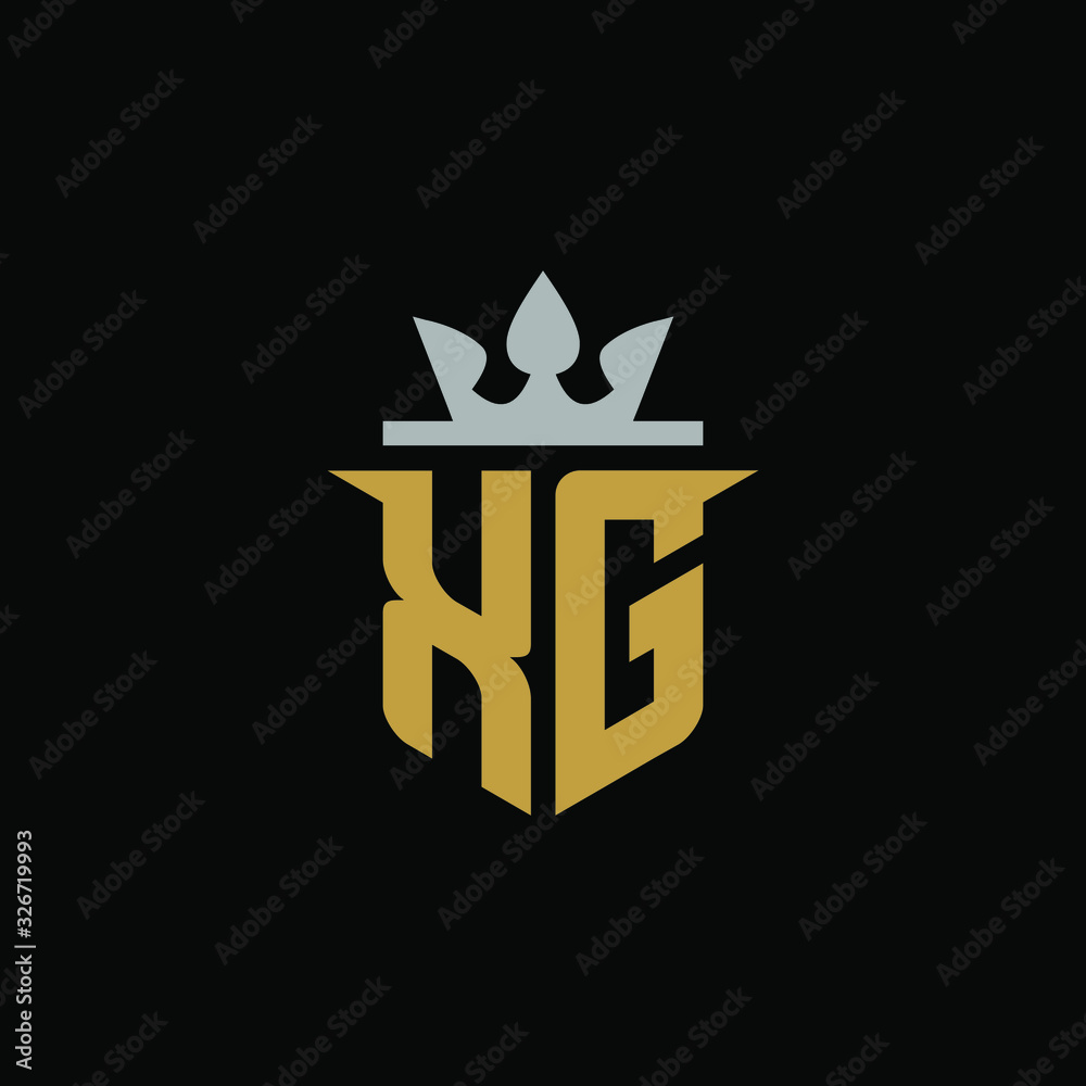 Initial Letter XG with Shield King Logo Design Stock Vector | Adobe Stock