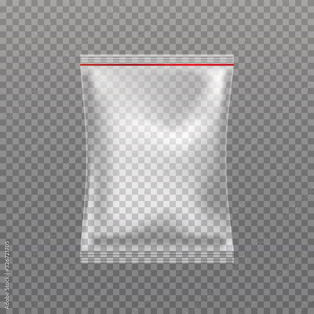 Vector realistic transparent pillow bag isolated on transparent ...