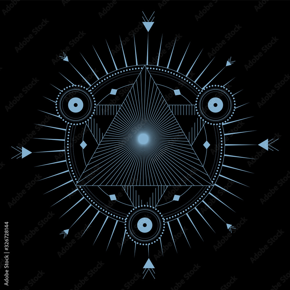 Sacred geometry symbols. Abstract mystical signs. Vector illustration ...