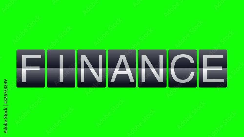 Finance word animation in split-flap or solari display board. pure ...