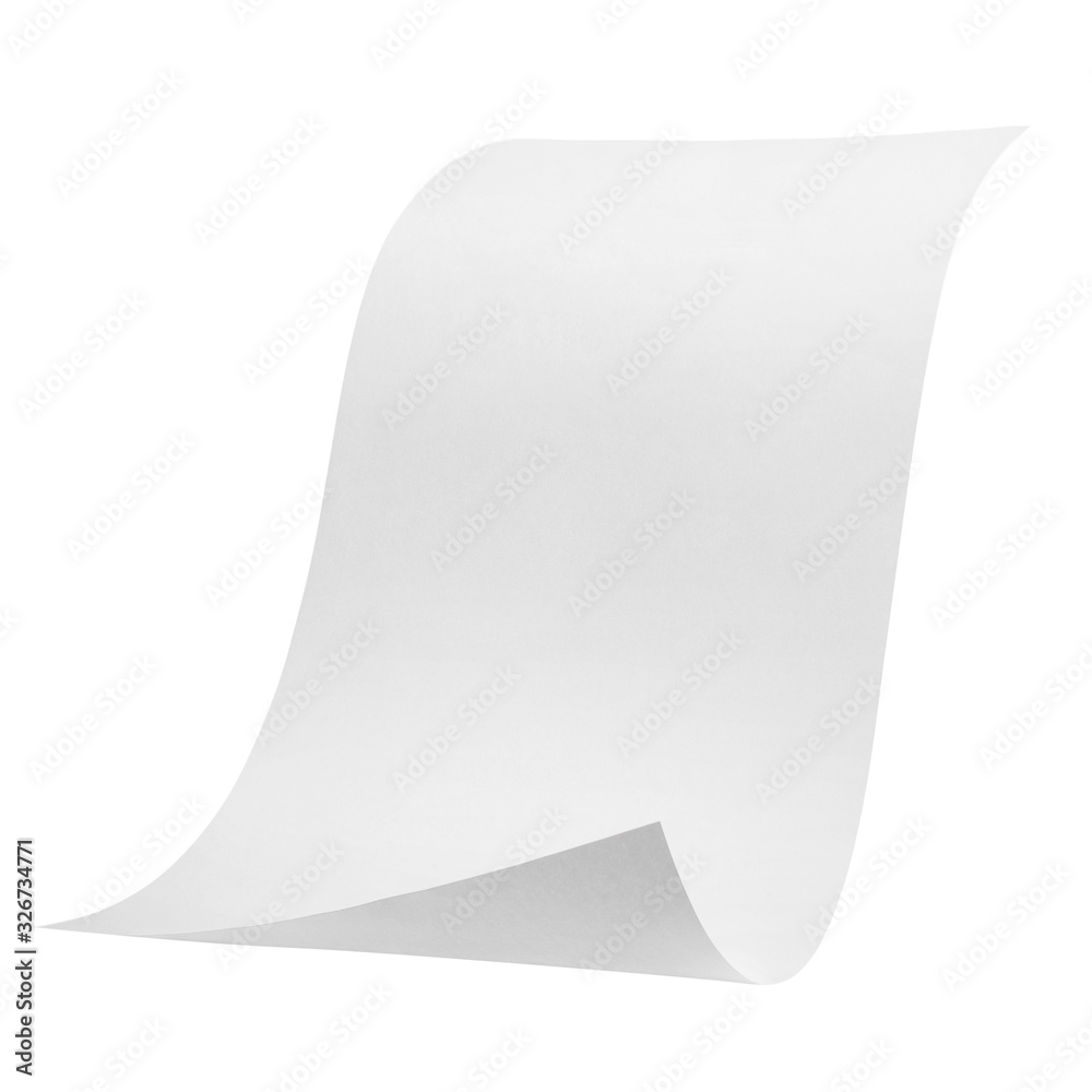 Blank paper sheet, isolated on white background Stock Photo | Adobe Stock