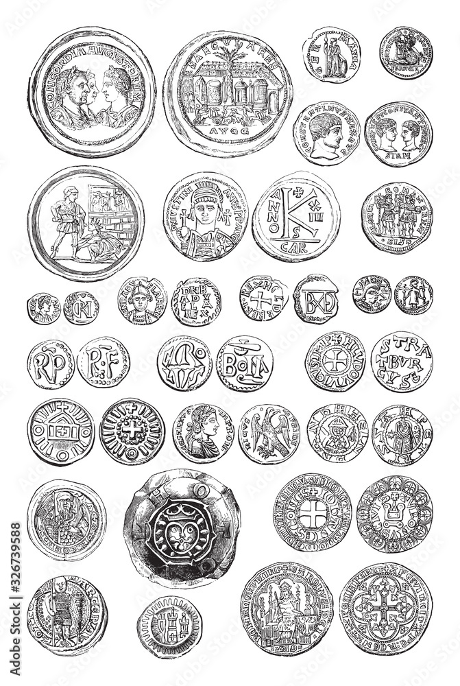 Old coin collection - byzantine empire and early middle ages period ...