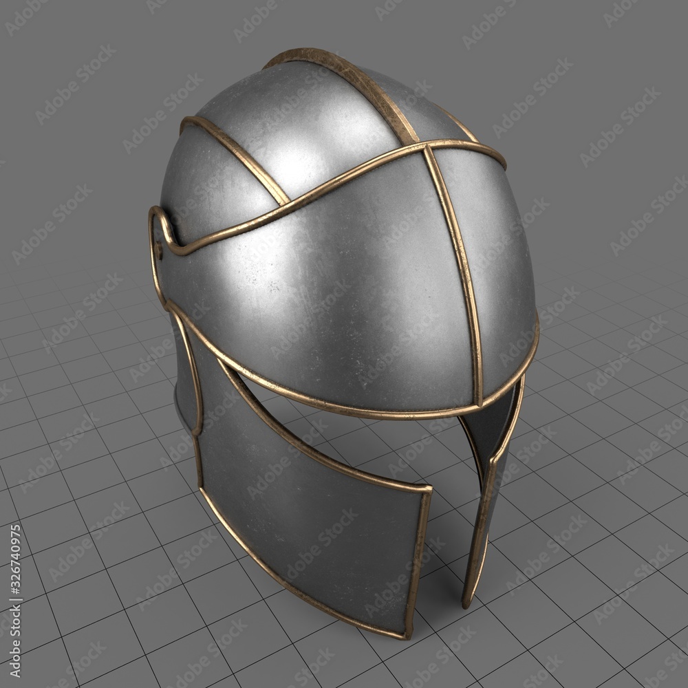 Knight helmet Stock 3D asset | Adobe Stock