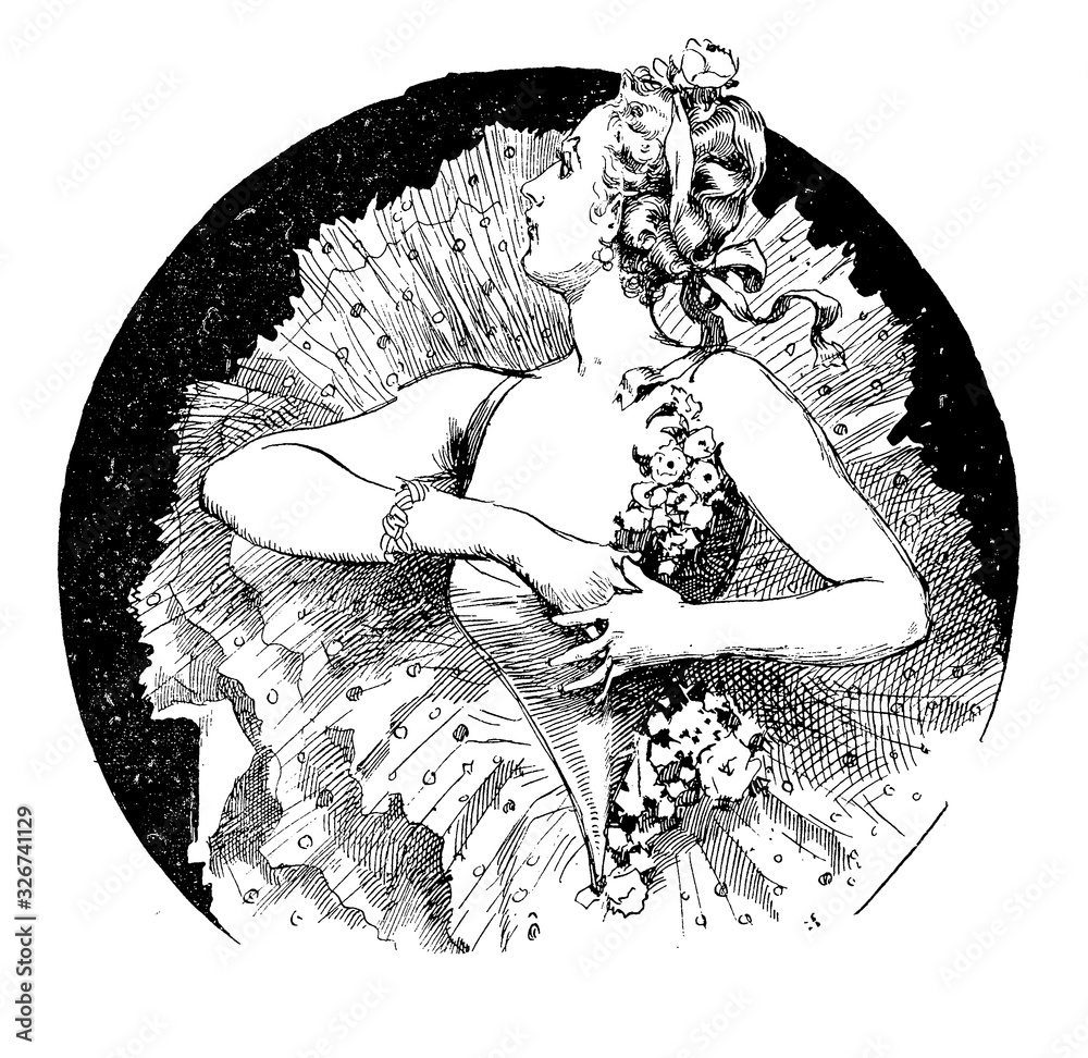 Vignette Of Lovely Girl In Prissy Inspired Pose Fancy And Fashionable Dressed With Ribbons And