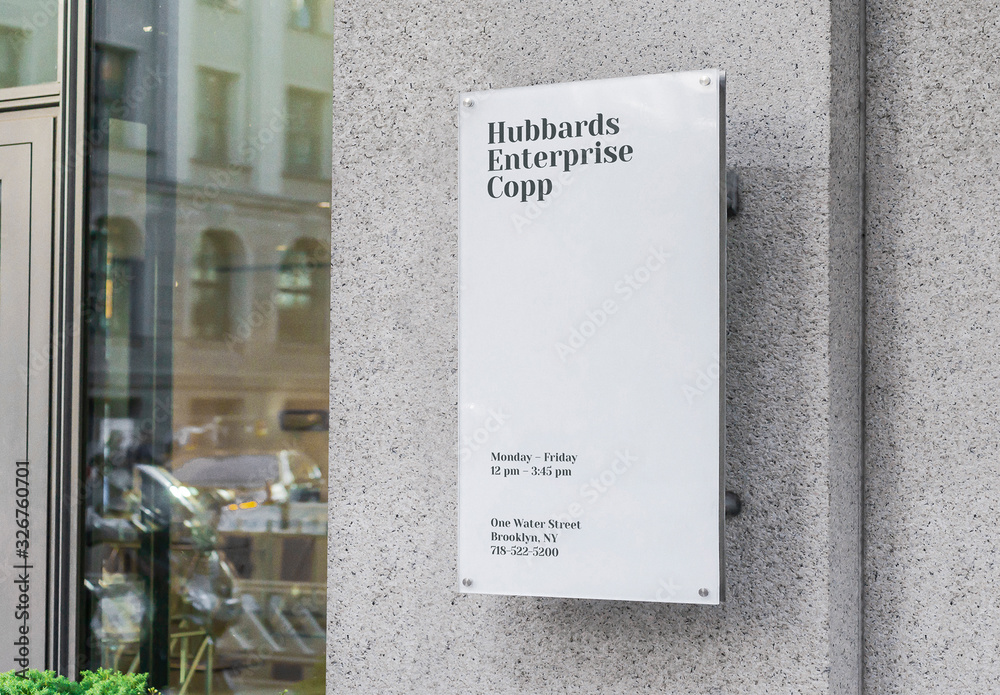Entrance Logo Mockup Wall Mount Sign Glass Stock Template | Adobe Stock