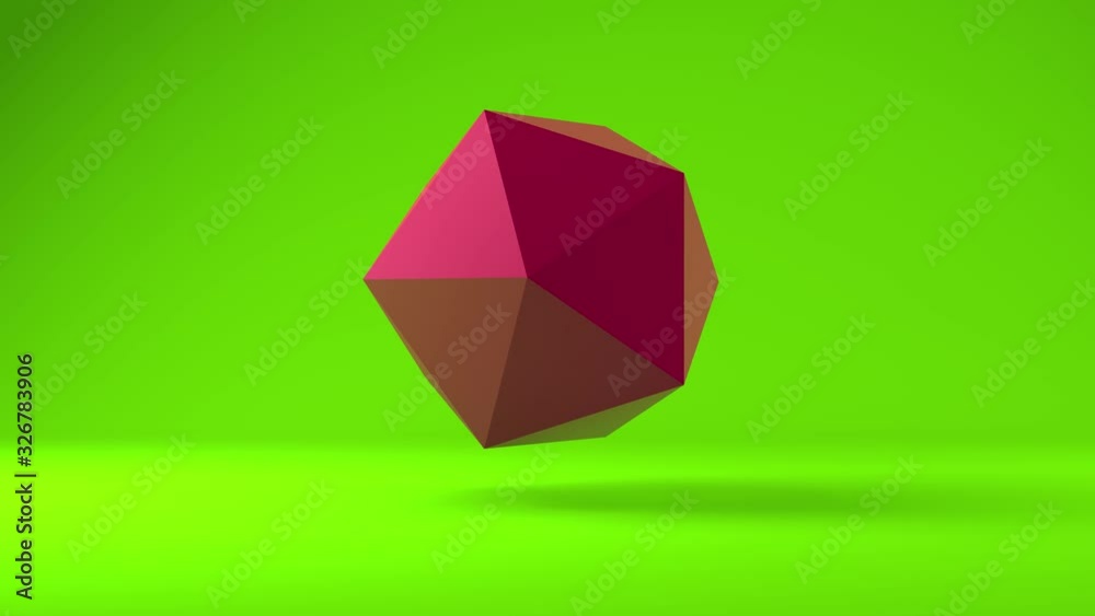 3D animation of a geometric Platonic body, a polyhedron that splits ...