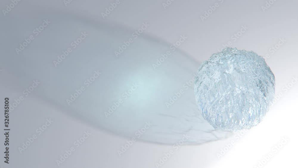 Ice sphere animation. Caustic on the paper. White background for ...