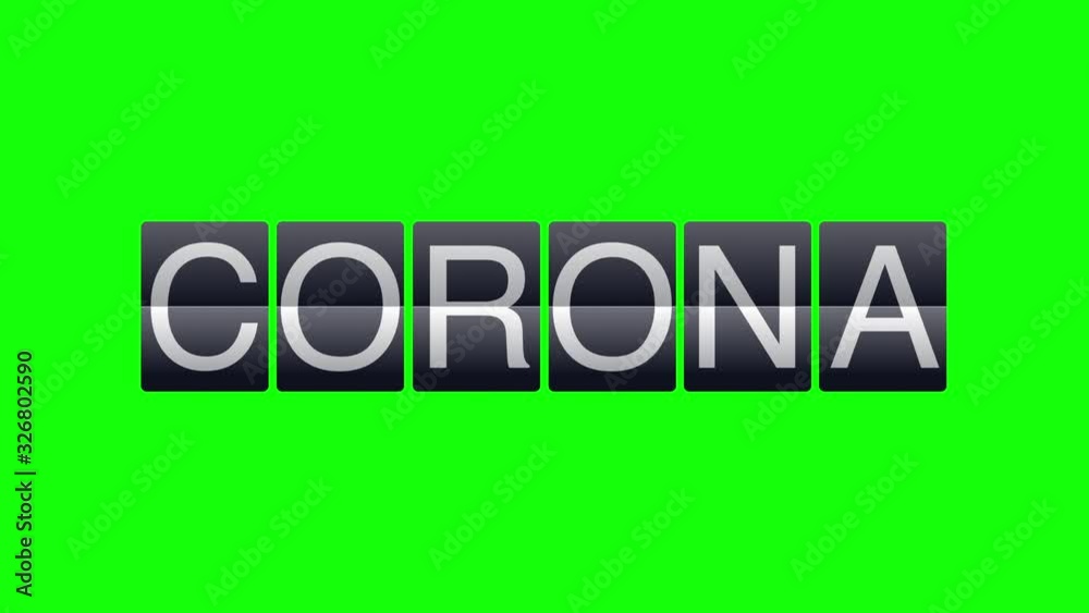 Corona Virus disease concept; Corona word animationa like in split-flap ...