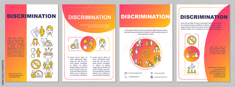 Gender discrimination brochure template. Hatred of women. Flyer ...