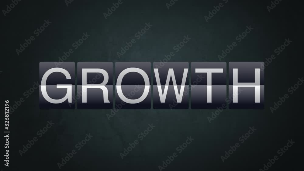 Vidéo Stock Growth word animation in split-flap or solari display board ...