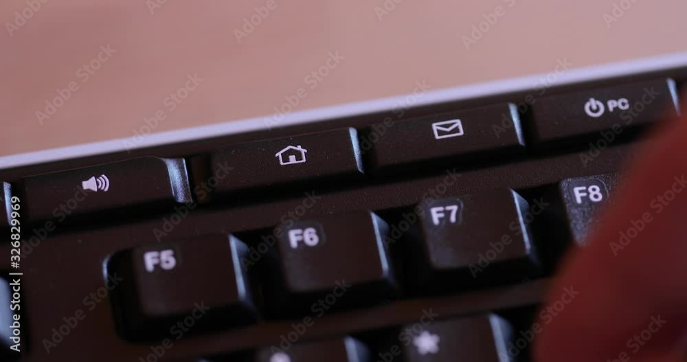 Pressing the web browser home page and email button key on a keyboard ...