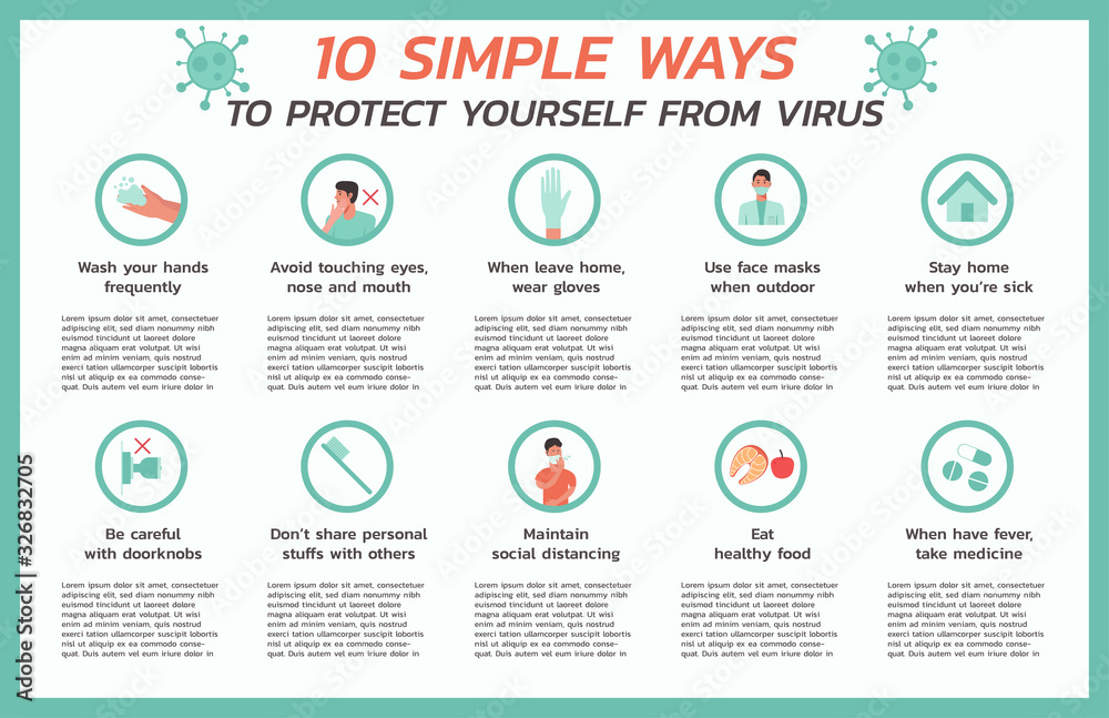 ten simple ways to protect yourself from virus infographic, healthcare ...