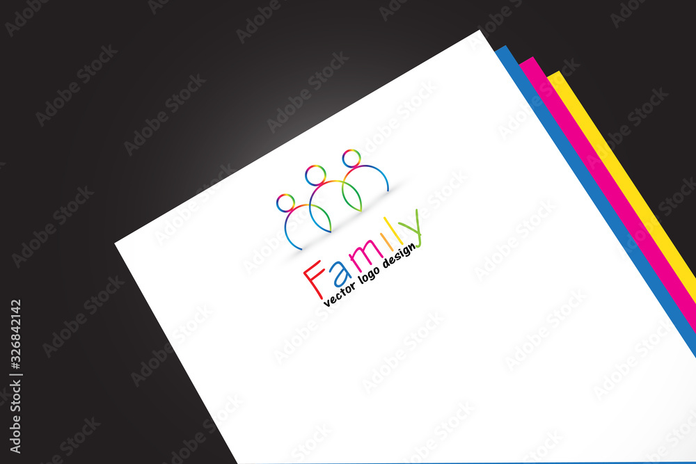 Family line art icon vector logo Stock Vector | Adobe Stock