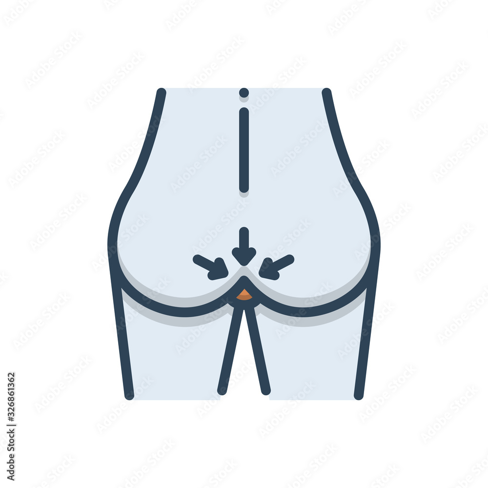 Color illustraction icon for Anus rectum vector de Stock | Adobe Stock