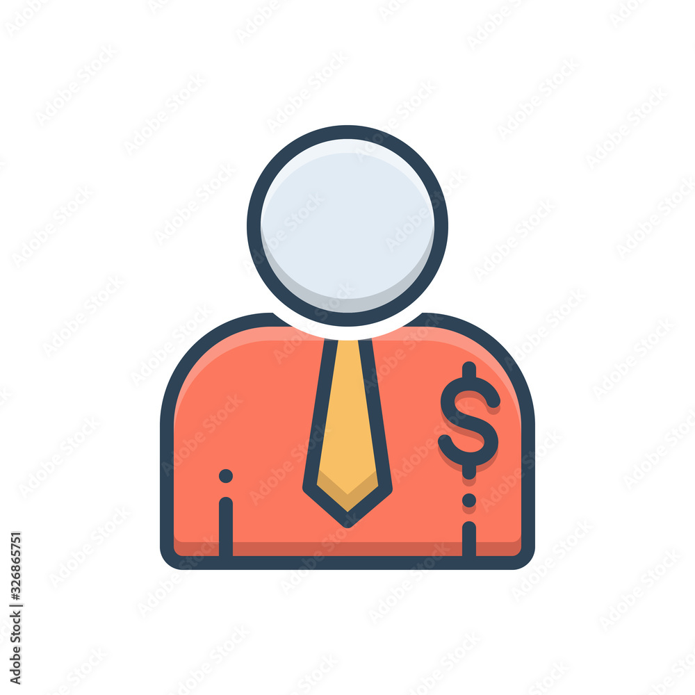 Color illustration icon for salesperson Stock Vector | Adobe Stock