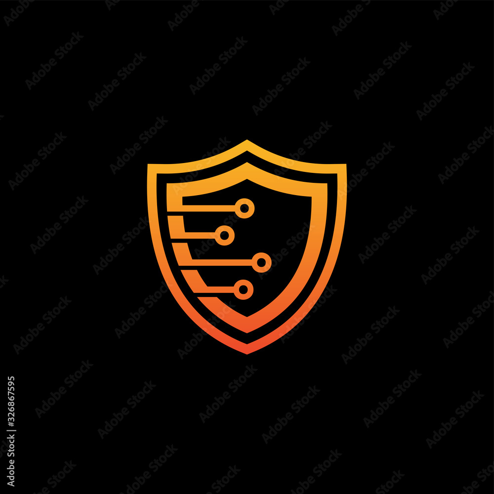 security logo technology for your company, shield logo for security ...