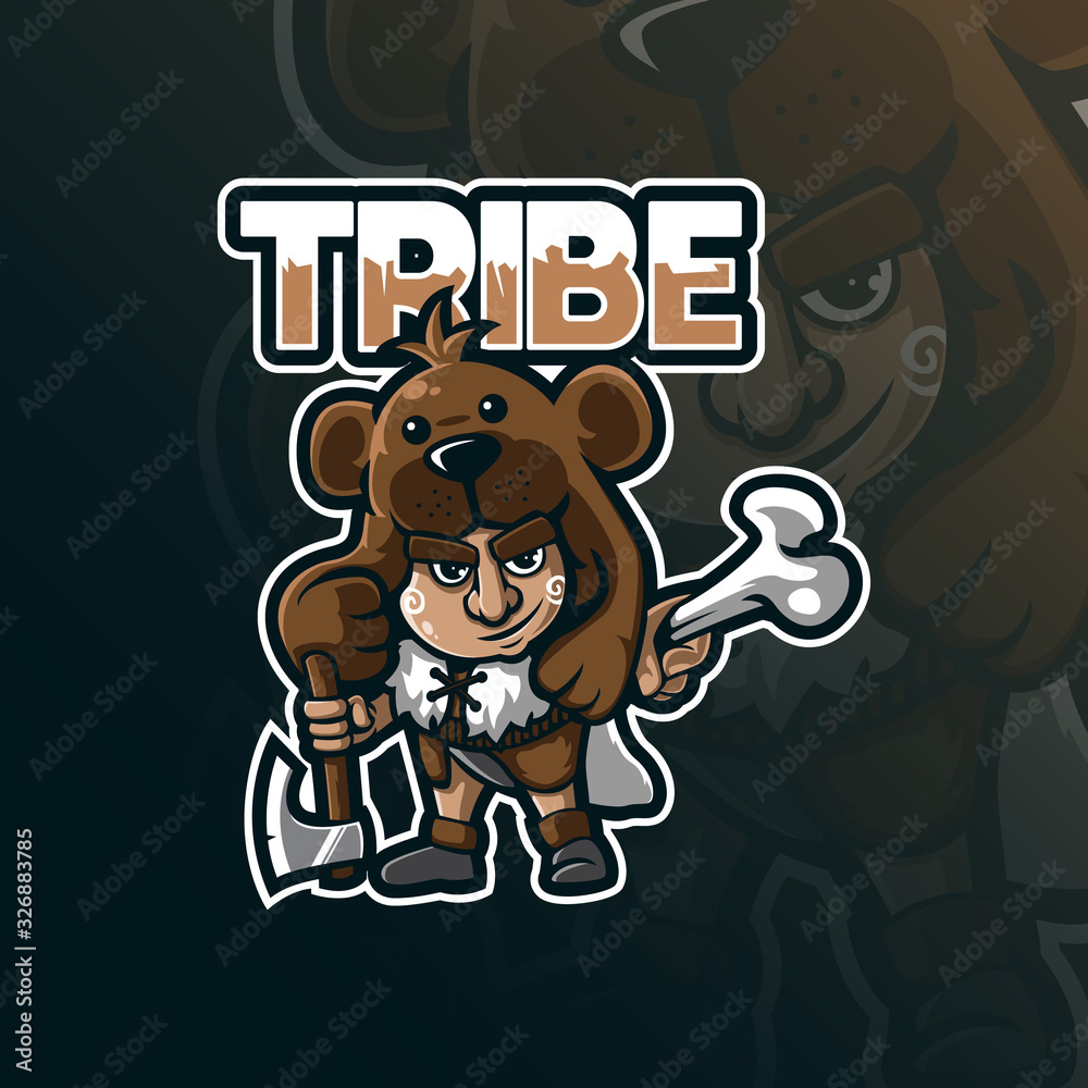 tribe mascot logo design vector with modern illustration concept style ...