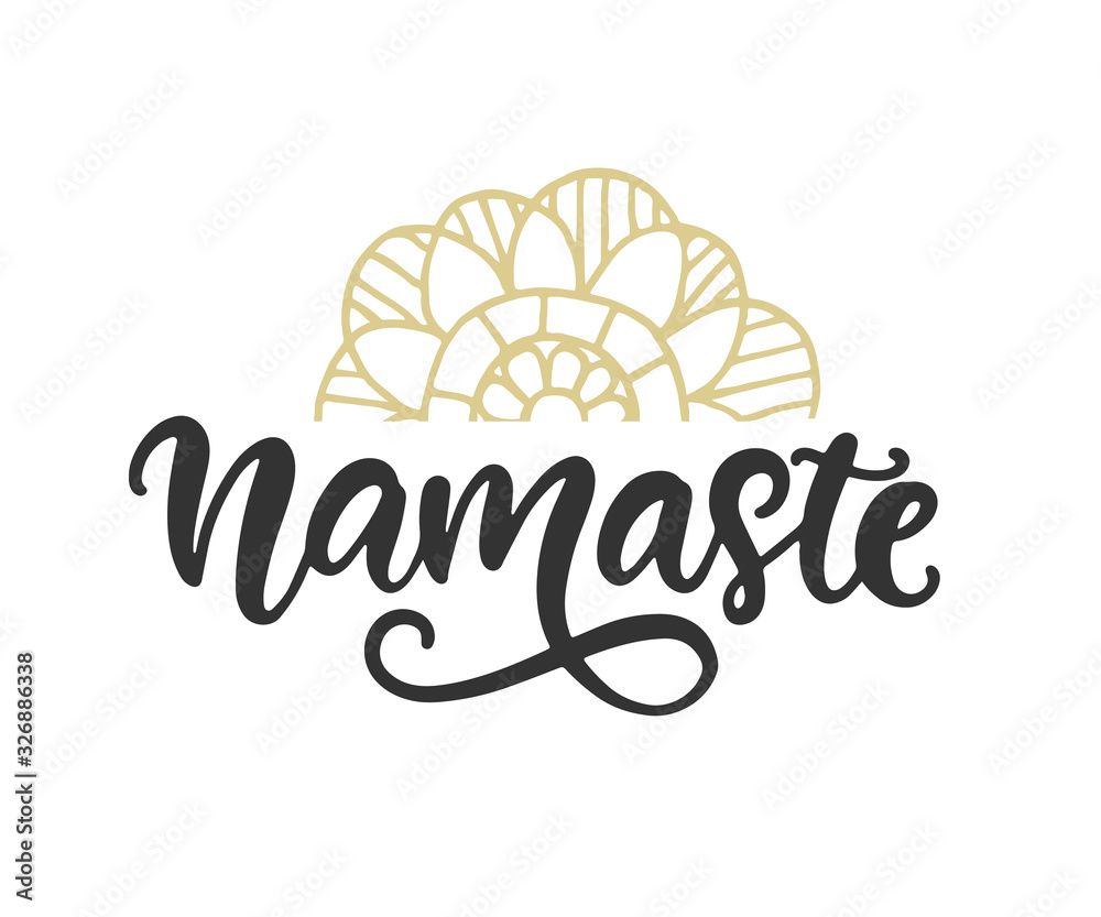 Namaste hand written modern calligraphy Stock Vector | Adobe Stock